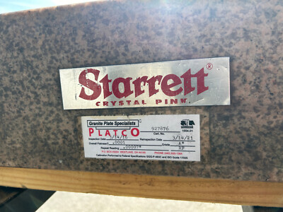 Surface Plates - Starrett Granite Surface Plate