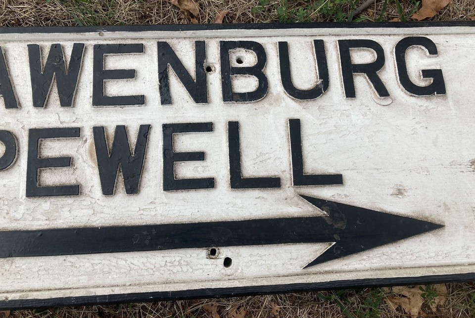 Vintage Original 1920s 1930s NJ Wood Highway Sign Blawenburg Hopewell ...