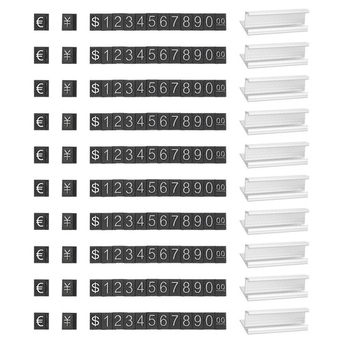 Réglable Amovible Cube Prix Étiquette Affichage Numéro Lettre Argenté ...