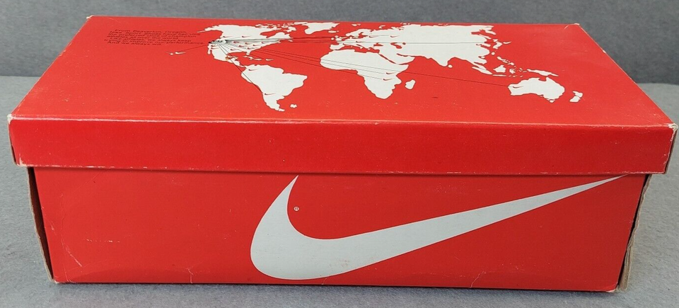 Vintage Empty Nike Orange Shoe Box w/ Lid World Map Curt Canvas 1400 ...