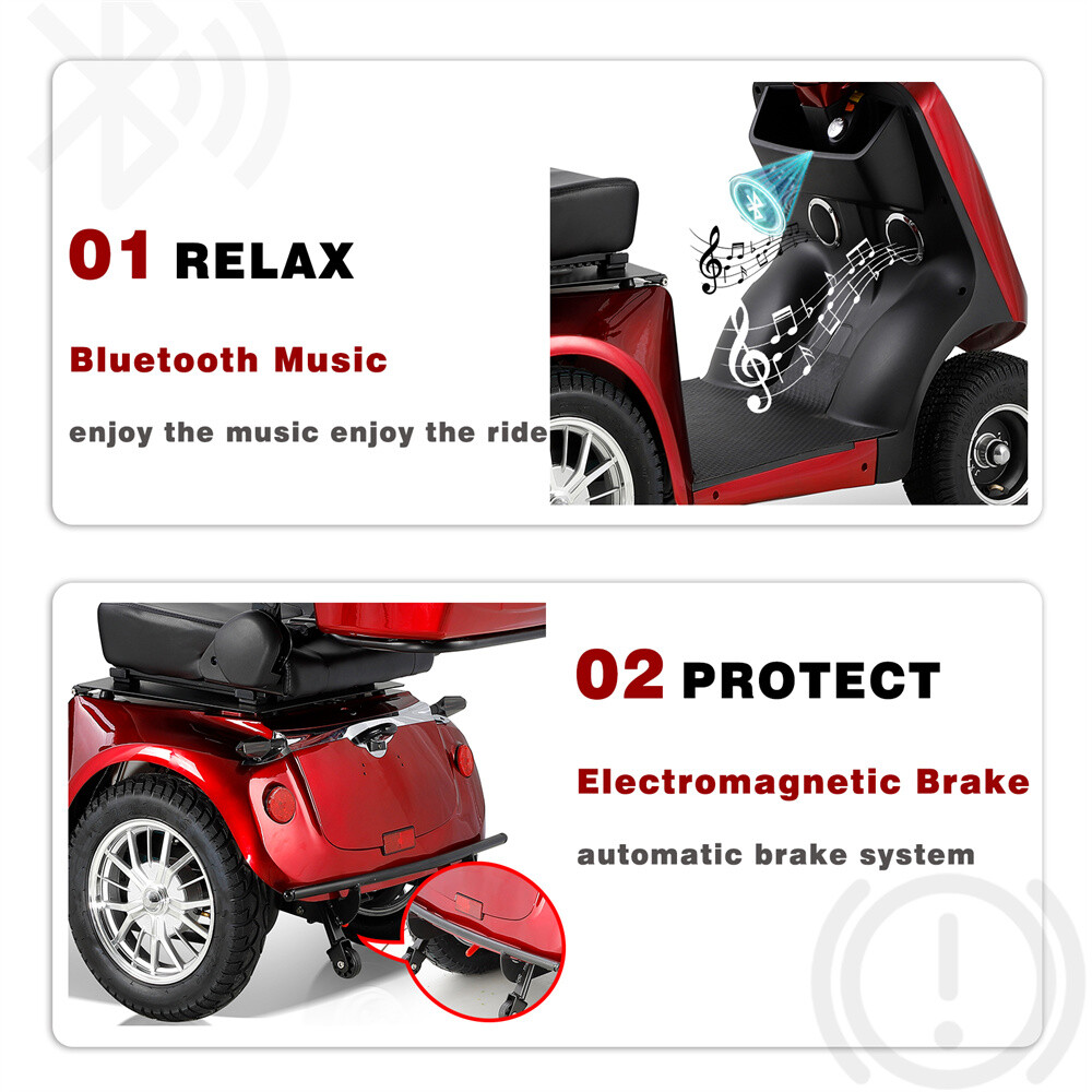 Four Wheels Mobility Scooter 800W 60V 20AH Battery Motor for Adult ...