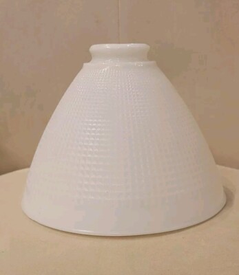 Vintage Corning Milk Glass Waffle Design Cone Shaped Floor Torchiere ...