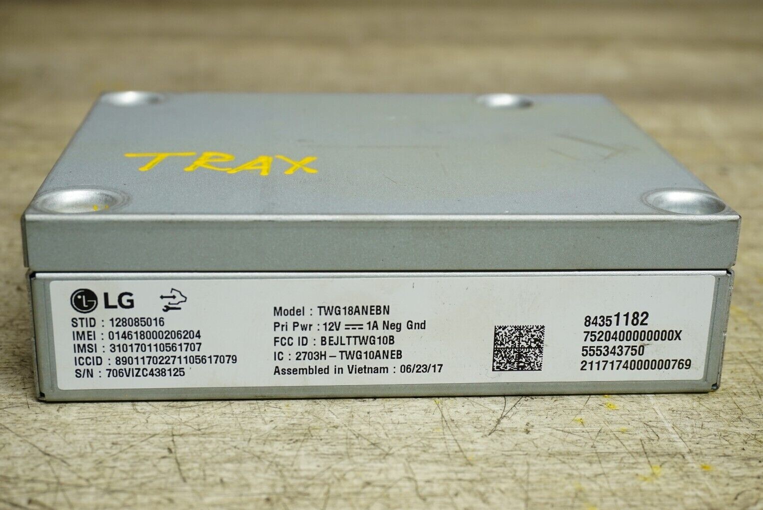 2018 CHEVROLET TRAX 1.4L ONSTAR COMMUNICATION COMPUTER CONTROL MODULE ...