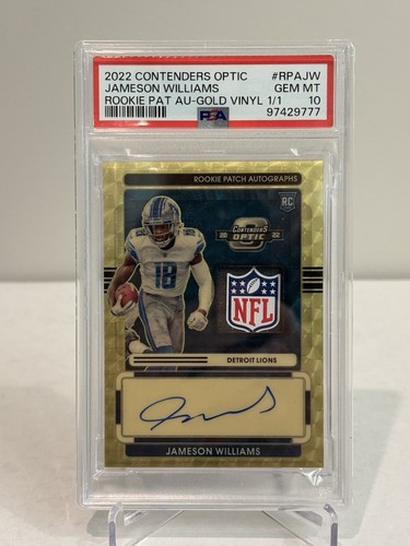 2022-23 Jameson Williams Contenders Optic RPA Gold Vinyl NFL Shield 1/1 ...