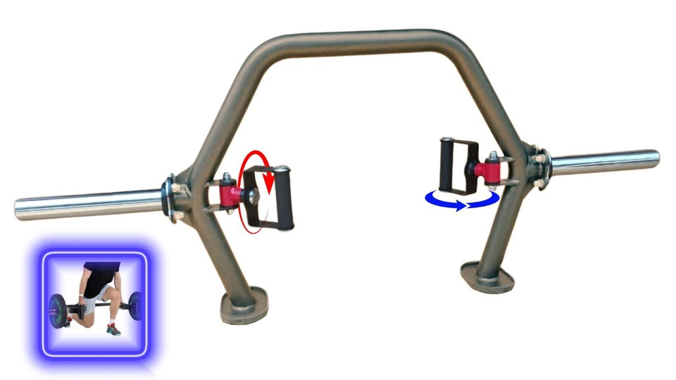 Deadlift Barbell /Trap Bar/Hex Bar ROTATING Grips | Open End Design ...