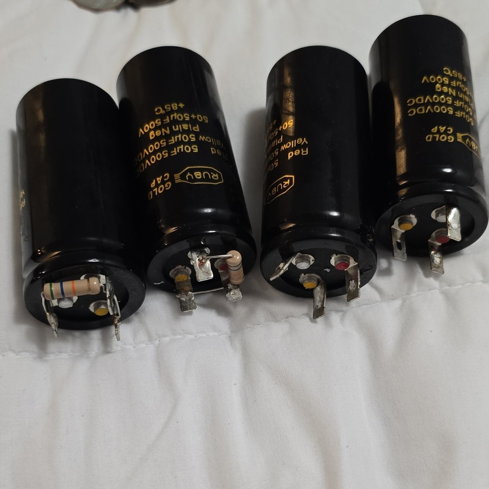4 Ruby Gold Cap 50µF 500VDC Aluminum Electrolytic Capacitors Marshall ...