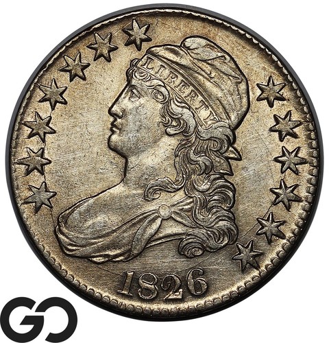 1826 Capped Bust Half Dollar, Strong Obverse Die Break | eBay