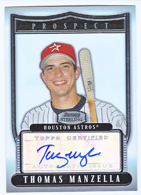 2007 Bowman Sterling Thomas Manzella Houston Astros Autograph Auto Card ...