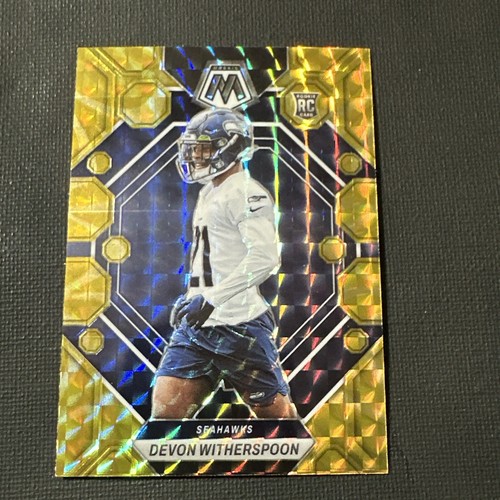 2023 Mosaic Football #313 Devon Witherspoon Reactive Yellow Rookie Card ...