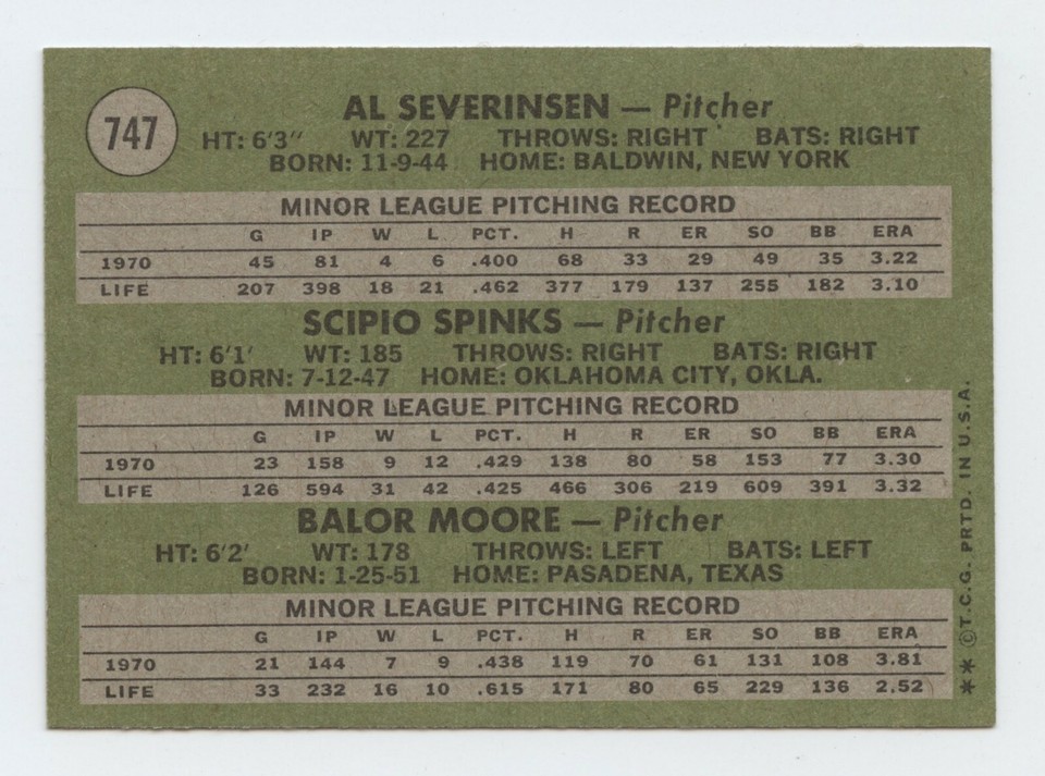 1971 Topps HIGH #747 NL Rookie Pitchers in NrMt condition | eBay