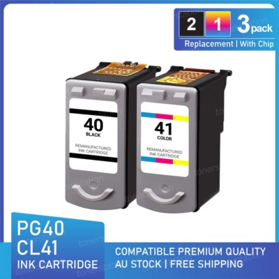 3 Ink Cartridges PG40 CL41 for Canon Pixma iP1020 iP1200 iP1800 ip2500 ...