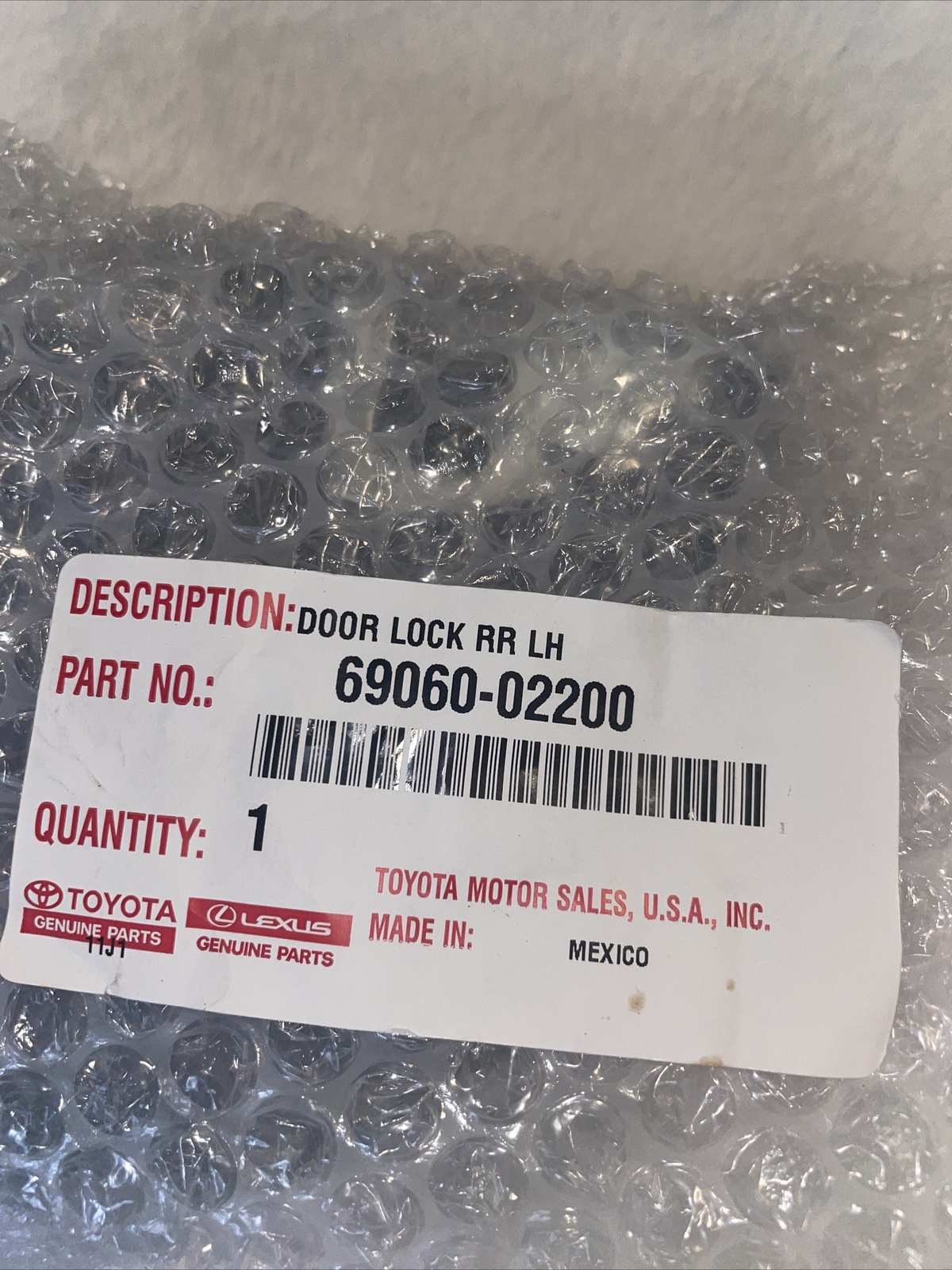 Toyota OEM part 69060-02200 Door Lock Actuator RIGHT REAR | eBay