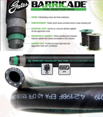 GATES 27348 Barricade 5/16" ID (7.94mm) Fuel Injection Hose (MPI) 6 ...