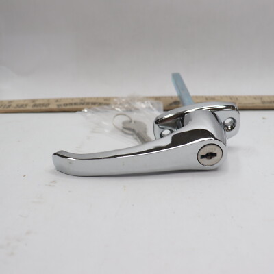 L-Style Handle Square Shaft Key-Locking Chrome 360 Rotation 1 3/4" x 5/ ...