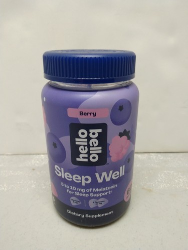 Hello Bello Sleep Well Melatonin 5-10MG Gummy 60 Ct Berry Flavor Exp 11 ...
