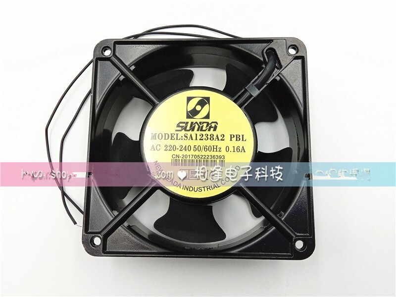 1 PCS SUNDA Fan SA1238A2 PBL AC220V 12038 12CM 2 wire aluminum frame ...