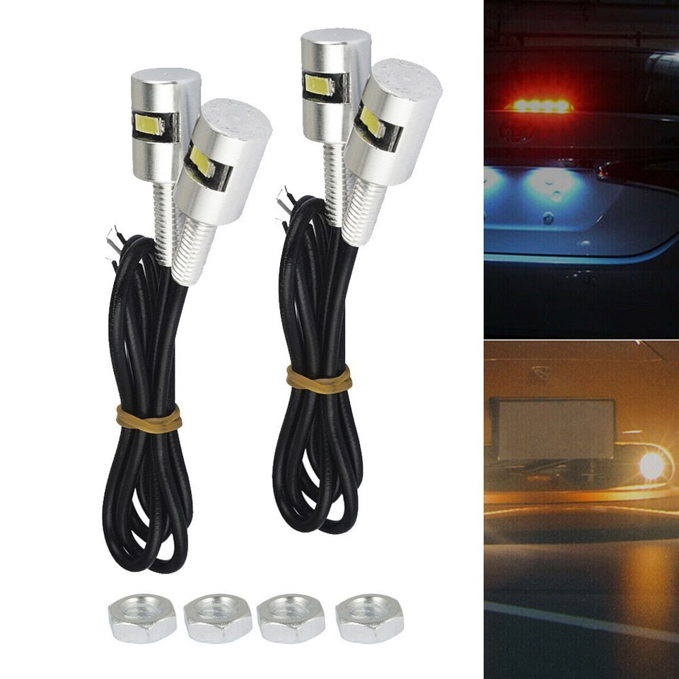 4x/set Motorcycle Car LED License Plate Light Screw Bolt Lamp Bulbs ...