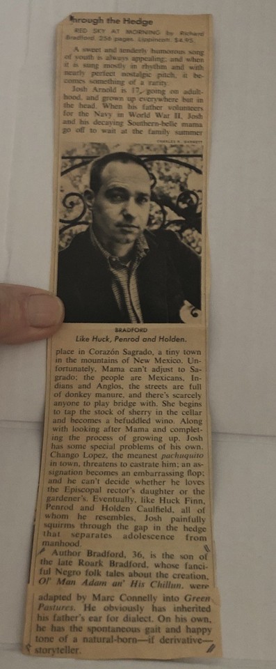 "Red Sky At Morning Richard Bradford- 1968 First Edition Hardcover ...