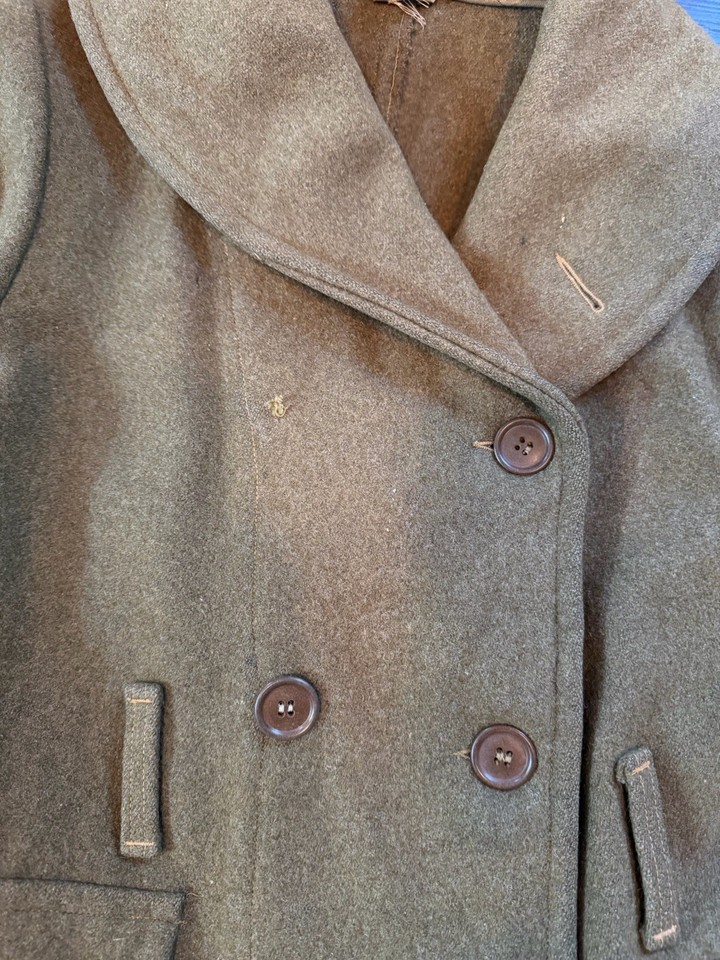 Vintage US Army Jacket Mens Wool Mackinaw Jeep Belted 30s 40s WW2 ...