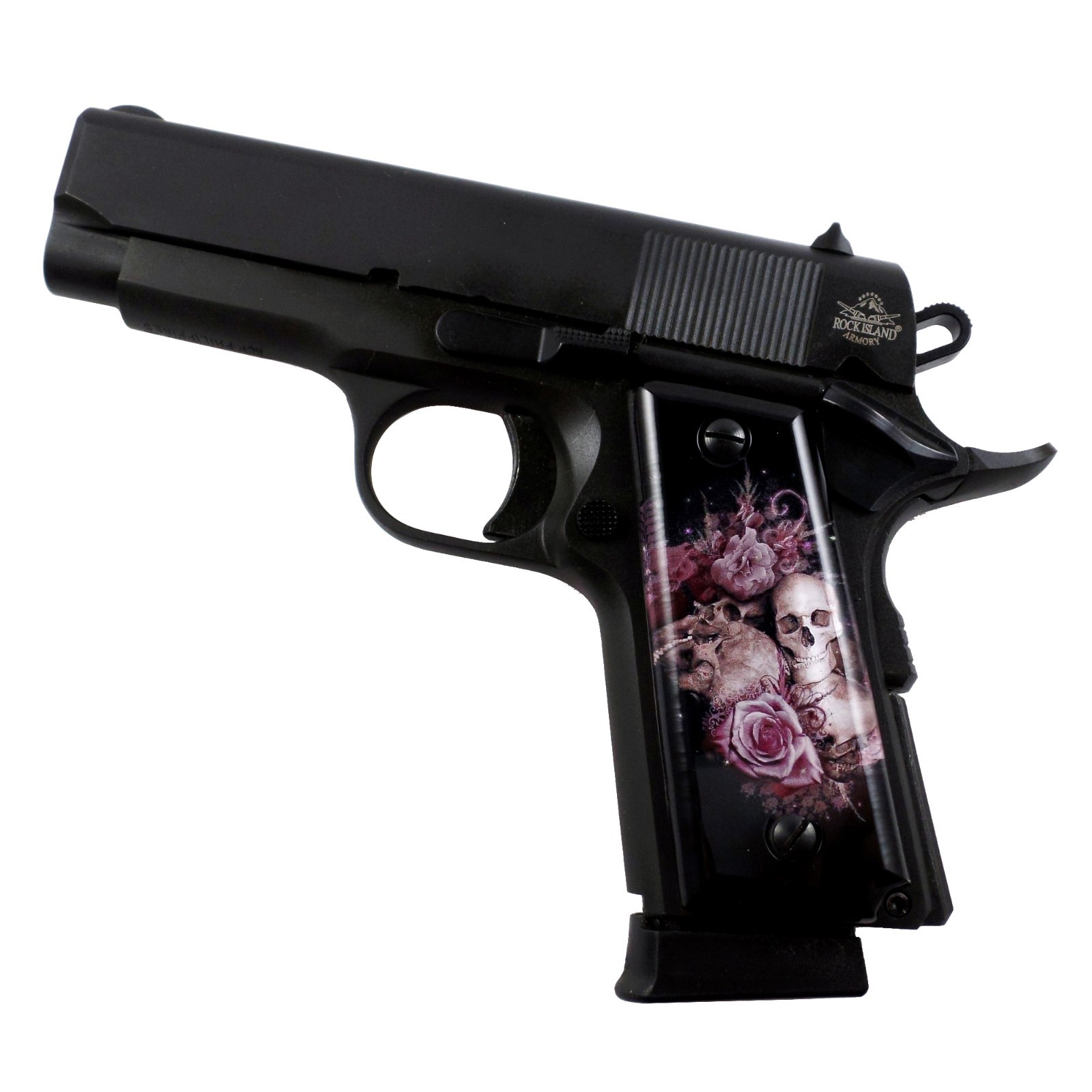 Custom 1911 Compact ambi & non-ambi fit SPD Acrylic Grips Pink Skulls ...