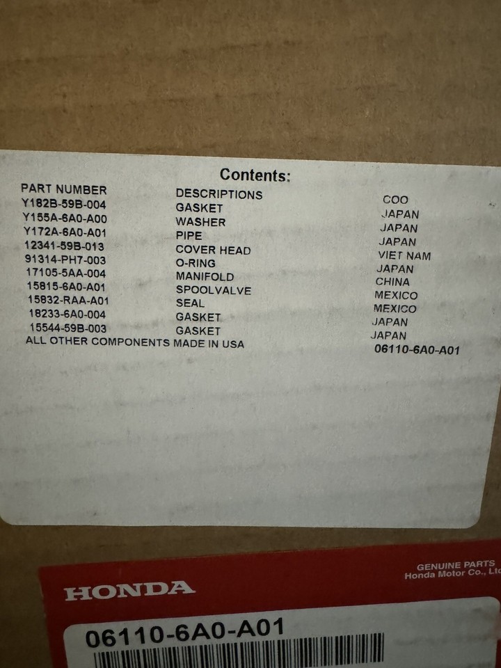 Honda 06110-6A0-A01 GASKET KIT | eBay