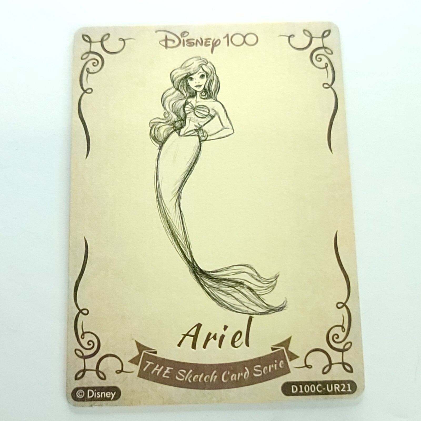 Ariel Little Mermaid Card Fun Wood Sketch Card Disney 100 Anniversary ...