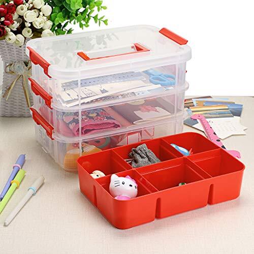 3 Layer Stack & Carry Box Plastic Multipurpose Portable Storage ...