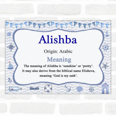 Alishba Name Meaning Nautical Certificate | eBay
