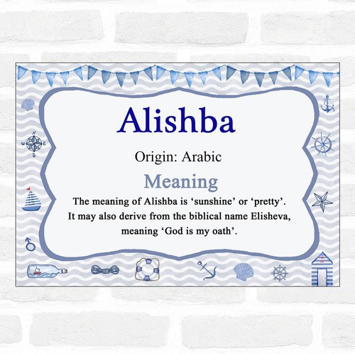 Alishba Name Meaning Nautical Certificate | eBay