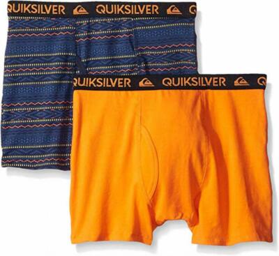 Quiksilver Boys Orange & Blue Print 2pk Boxer Briefs Size 4/5 6/7 $18 ...