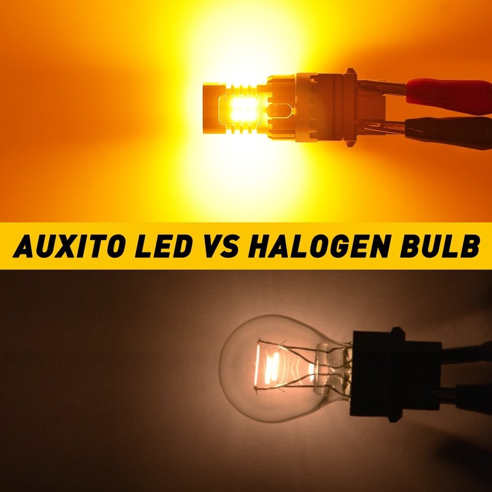 Pair 3157 LED Turn Signal Lights Anti Hyper Flash Amber Super Bright ...