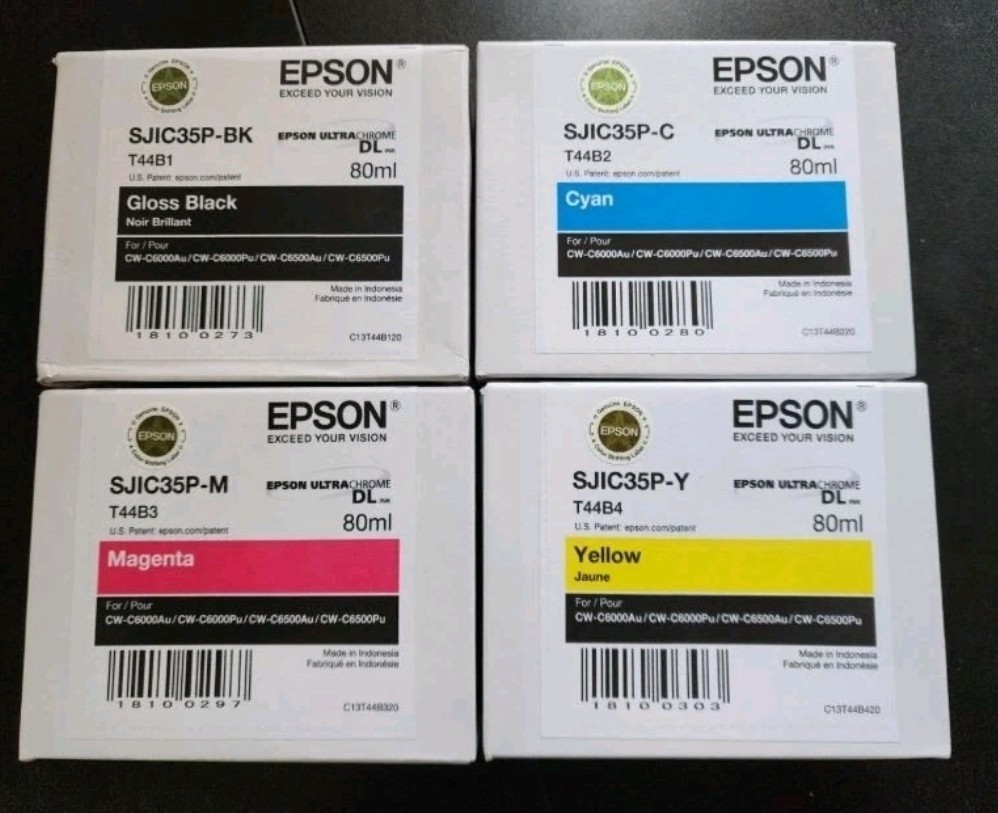GENUINE Epson 4 Pack SJIC35P Ink (Gloss Blk) for ColorWorks CW-C6000 ...