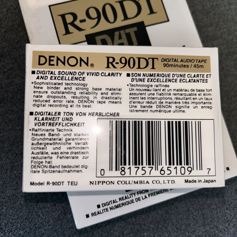 DAT DENON R-90DT DIGITAL AUDIO TAPE (SEALED) Made In JAPAN NEW, white ...