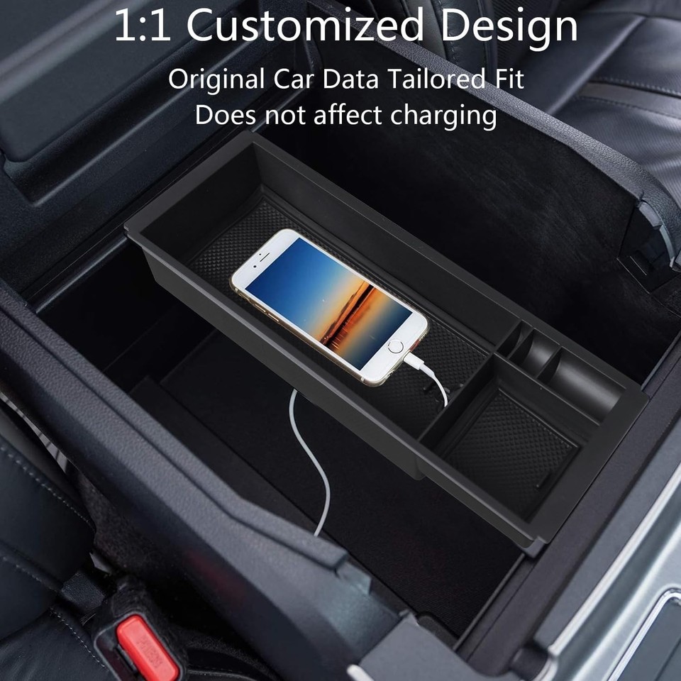 For 2021-2025 Ford F150 Armrest Storage Tray ABS Center Console ...