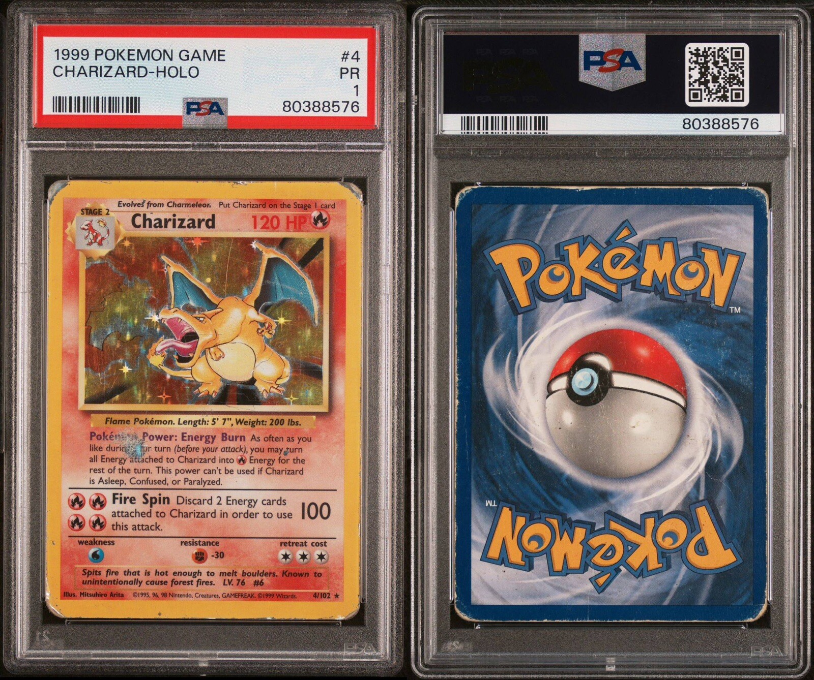 Pokémon TCG Charizard Base Set 4/102 Holo Unlimited Holo Rare for sale ...