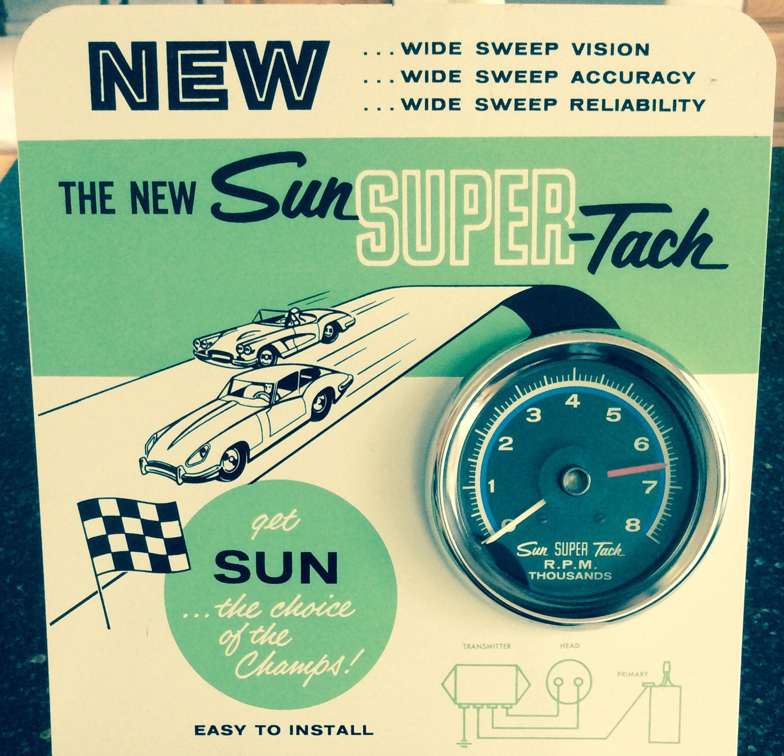 NOS Shelby Sun Super Tach SST-802 8000 RPM Tachometer | Analog | Red ...