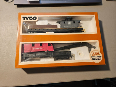 TYCO HO SCALE SANTA FE OPERATING CRANE WITH BOOM TENDER IN BOX #932 | eBay
