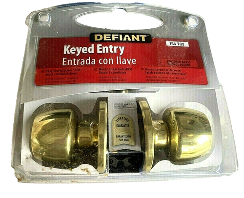 DEFIANT KEYED ENTRY GOLDTONE DOOR KNOP - 2 KEYS - MDL.# 154 709 ...