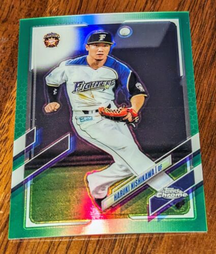 2021 Topps Chrome JAPAN NPB Haruki Nishikawa #82 GREEN Refractor /99 ...