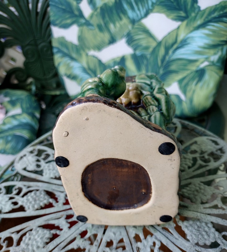 Majolica Pottery, Baby Elephant Bamboo Planter, Banana Tree, Trunk Up ...