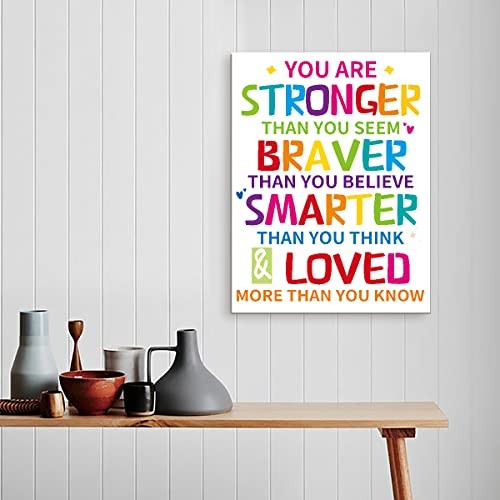 You are Strong Inspirational Canvas Framed Wall, Kids Affirmation ...
