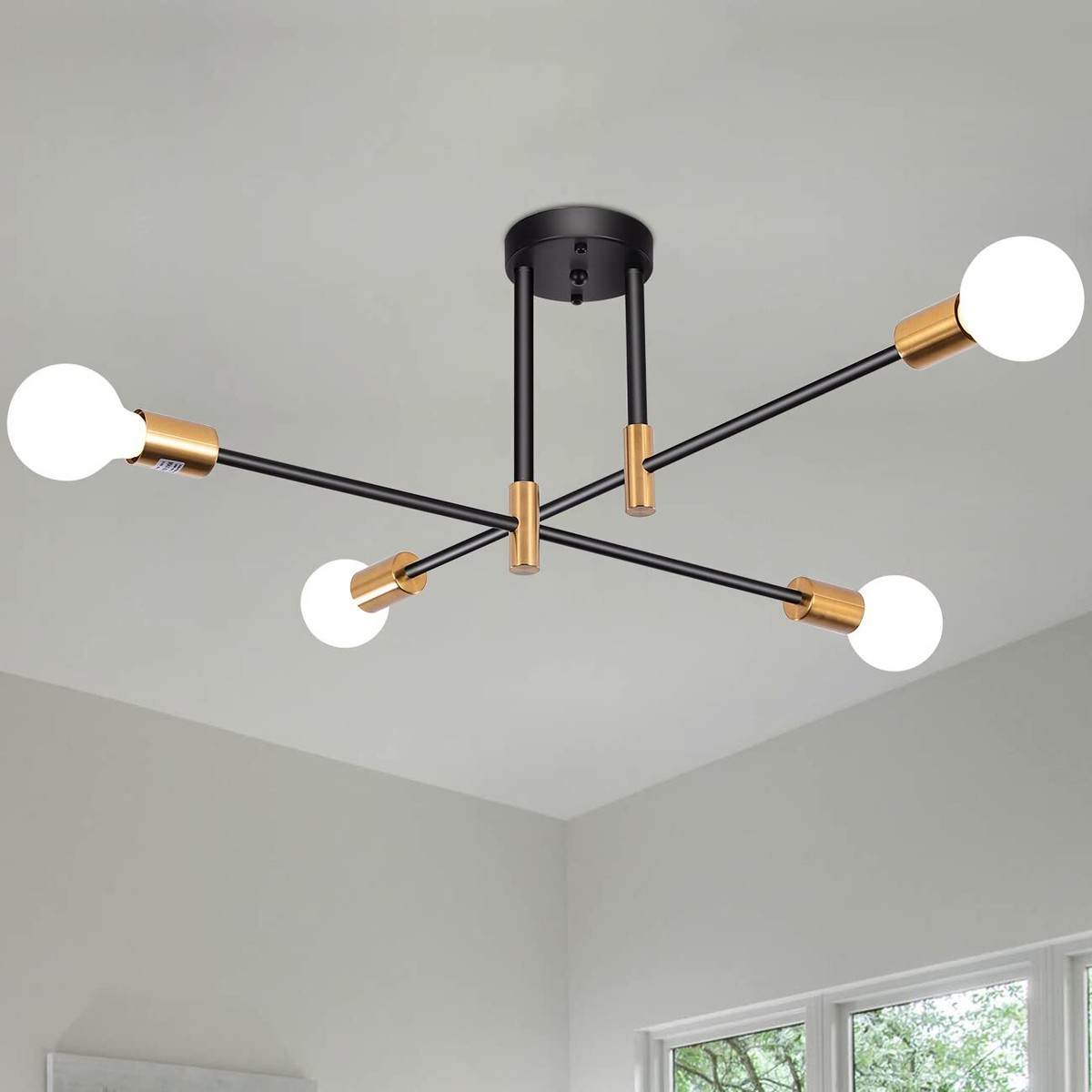 4 Light Ceiling Fixture Base Jas 4 Arm Flush Ceiling Light In Brushed