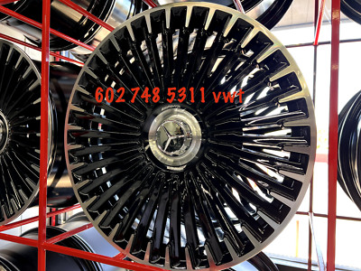 21" OEM FINISH GLOSS BLACK W MACHINED W CAPS AMG PLATE 5X112MM FLOWFORM ...