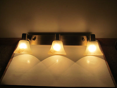 Antique Gold 12 Volt Vanity Bar Light Mini Bell Bisque Swirl Alabaster Glass | eBay Australia