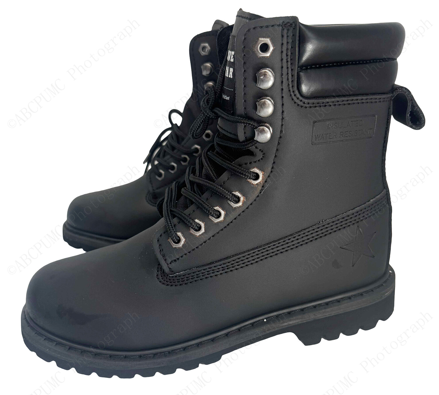 Brand New Mens Work Boots 8" Black Genuine Leather Oil Resistant Shoes ...