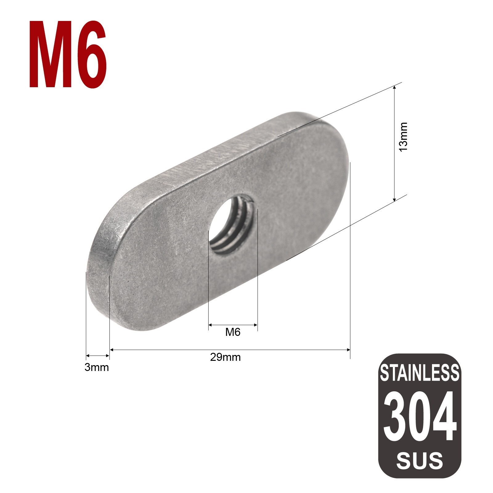 M6 x 20 mm Slot Channel Nuts Hex Bolts Slider Rhino Pioneer Roof Rack ...