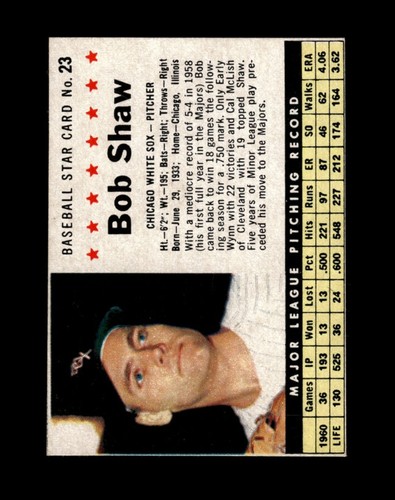 1961 Post Set-Break # 23 Bob Shaw NR-MINT *GMCARDS* | eBay