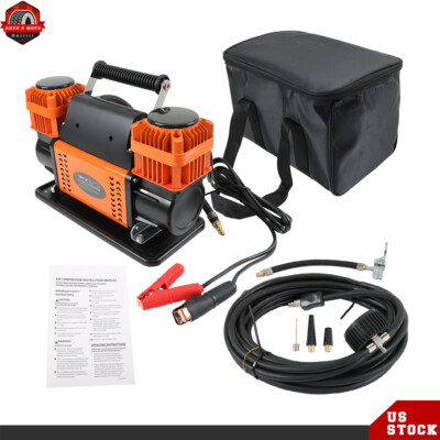 Heavy Duty Dual Cylinder 12V Portable Inflator For Max 150 PSI Truck ...