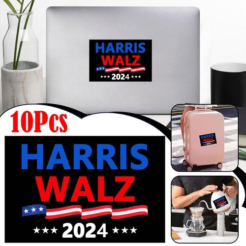 10pcs Kamala Harris - Harris Walz Bumper Sticker President Decals 2024 ...