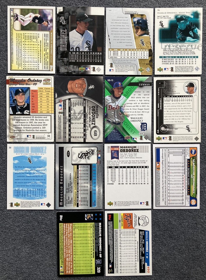 MAGGLIO ORDONEZ 1999-2008 Baseball Card Lot! 14x Cards Tigers White Sox ...